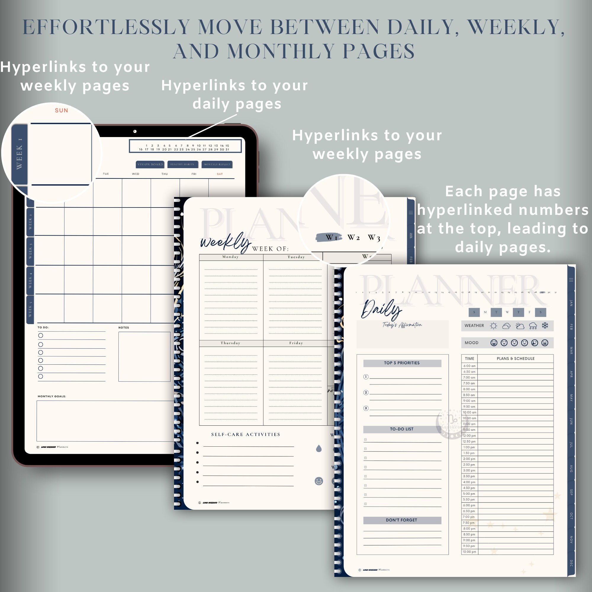 Zodiac Planner | Undated Digital Planner | Daily, Weekly & Monthly ...