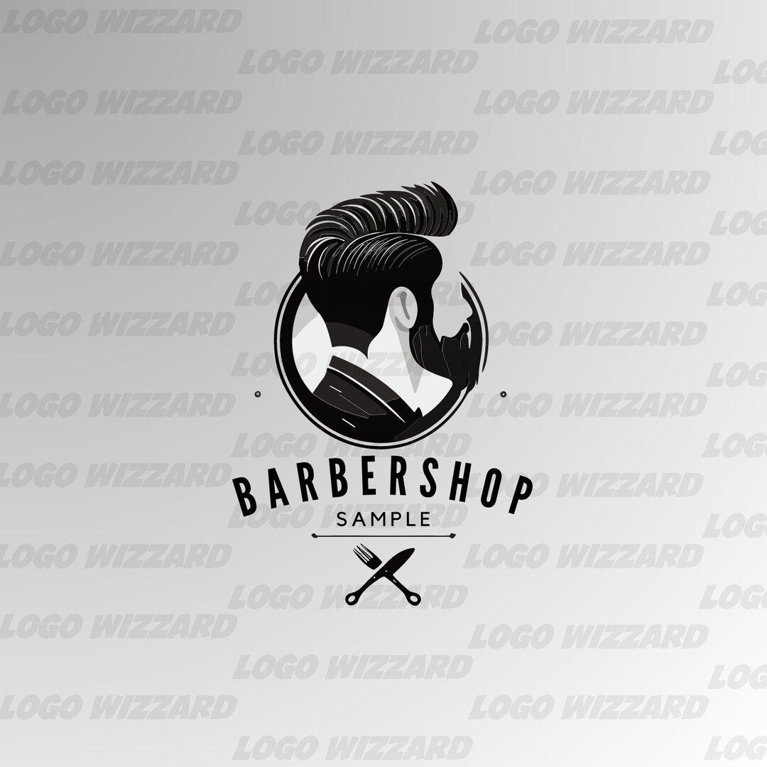 Barbershop Logo DIY Template, Barber Pole Design, Barber Logo, Premade ...