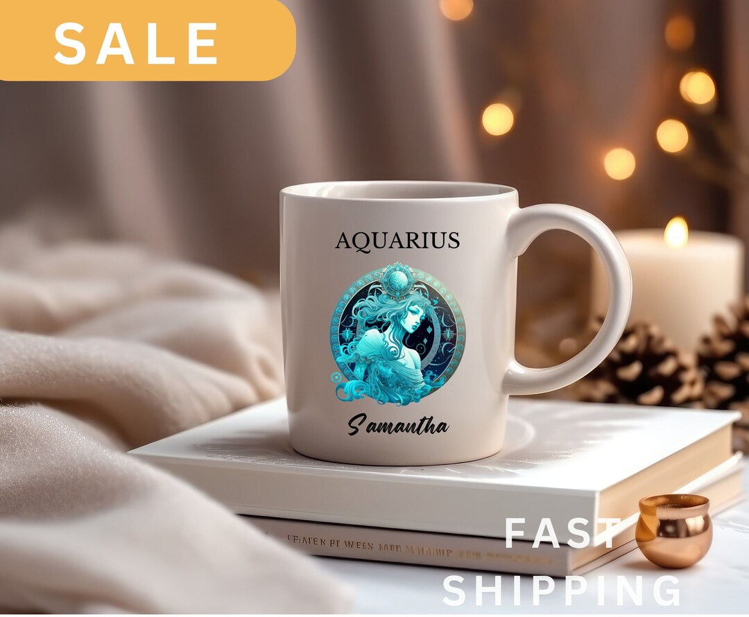Aquarius Zodiac Personalized Mug | Custom Astrology Mug | Personalized ...