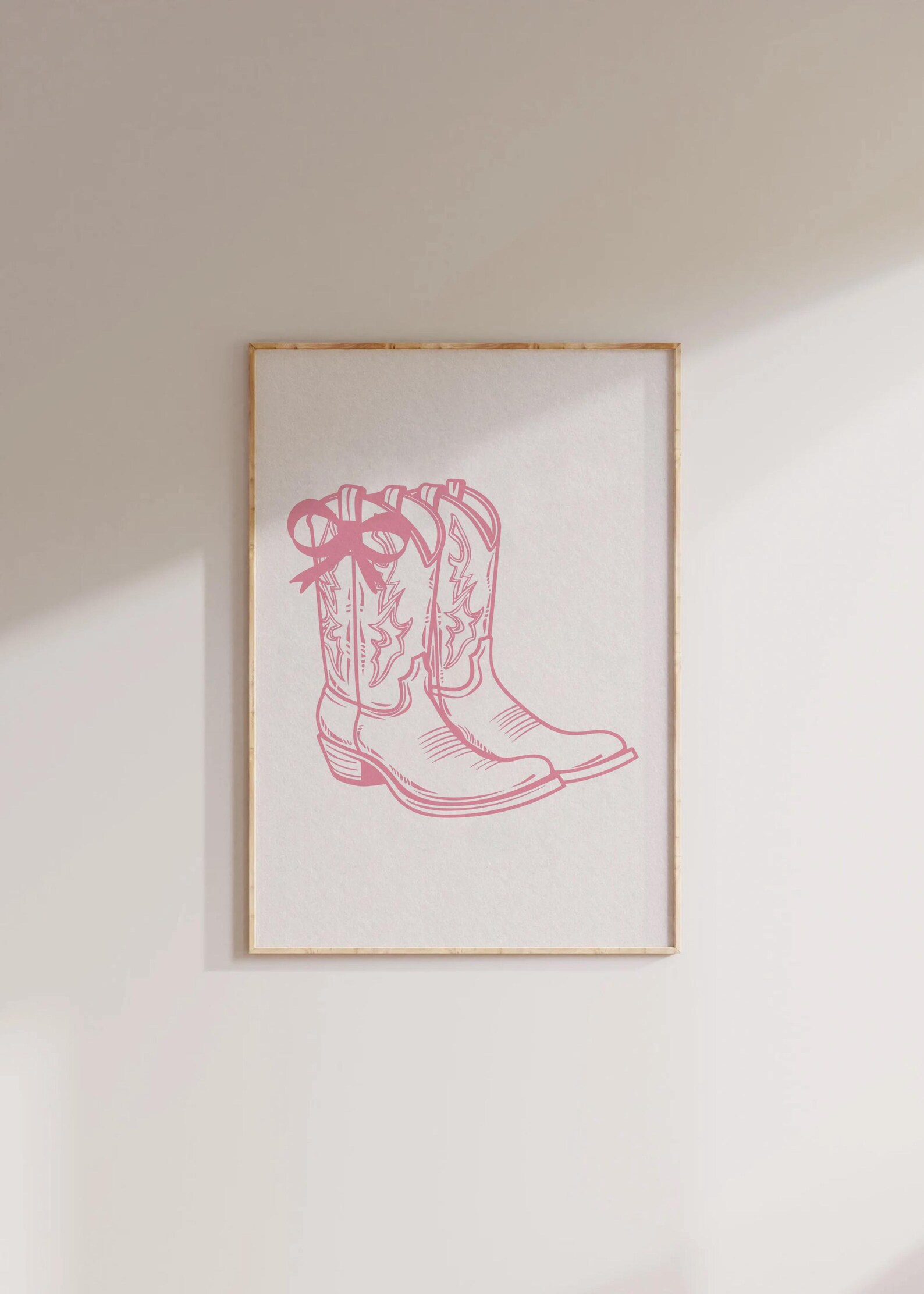 Pink Cowgirl Boots Print Digital Download Coquette Poster Girly Western ...