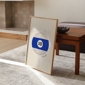 10 Pool Ball Retro Print | Retro Hand-drawn, Vintage Pool Ball Print ...
