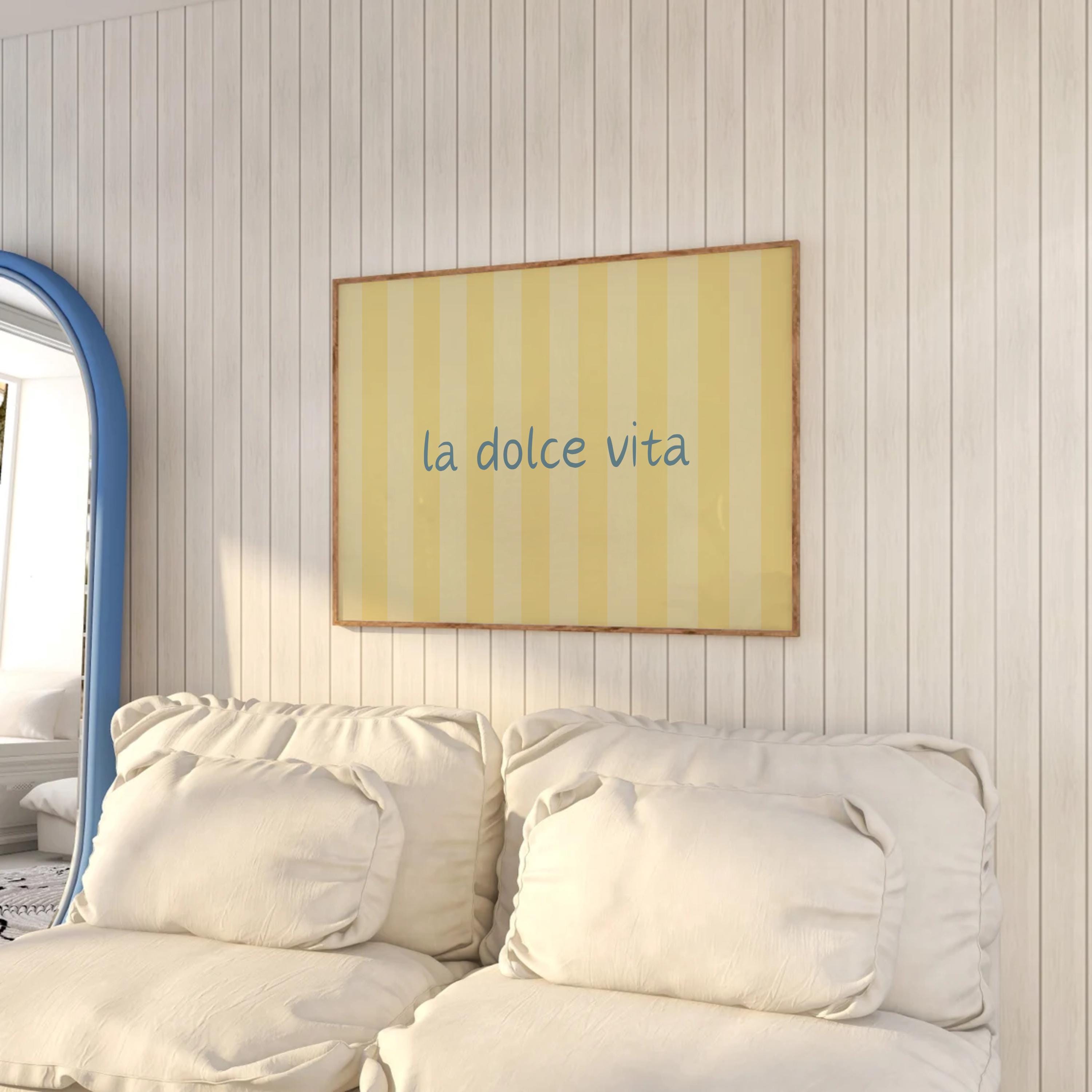 La Dolce Vita Print - Italian Aesthetic Wall Art - Vintage Yellow ...