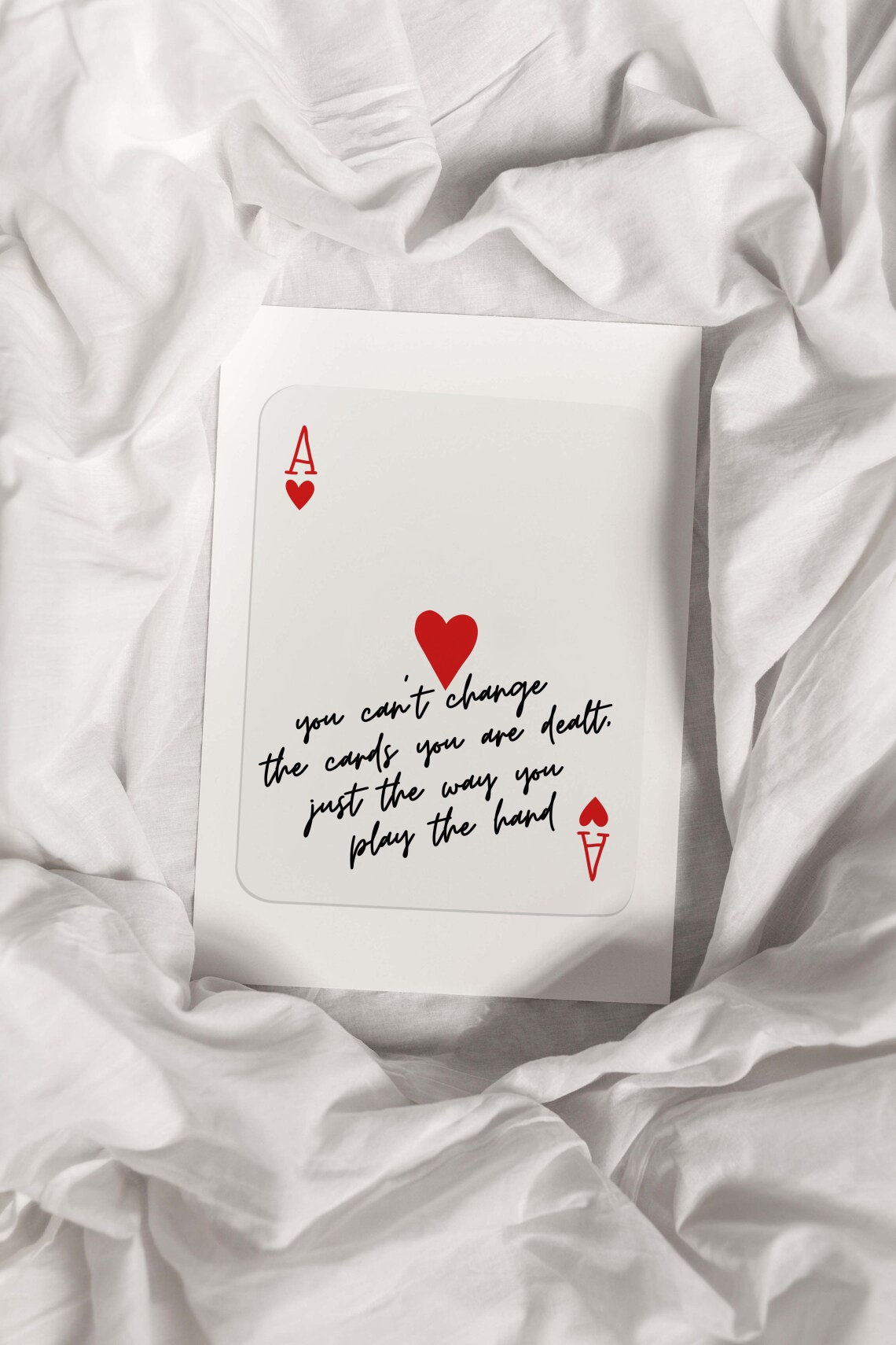 Red Ace of Hearts Printable Trendy Retro Wall Art, Inspirational Poster ...