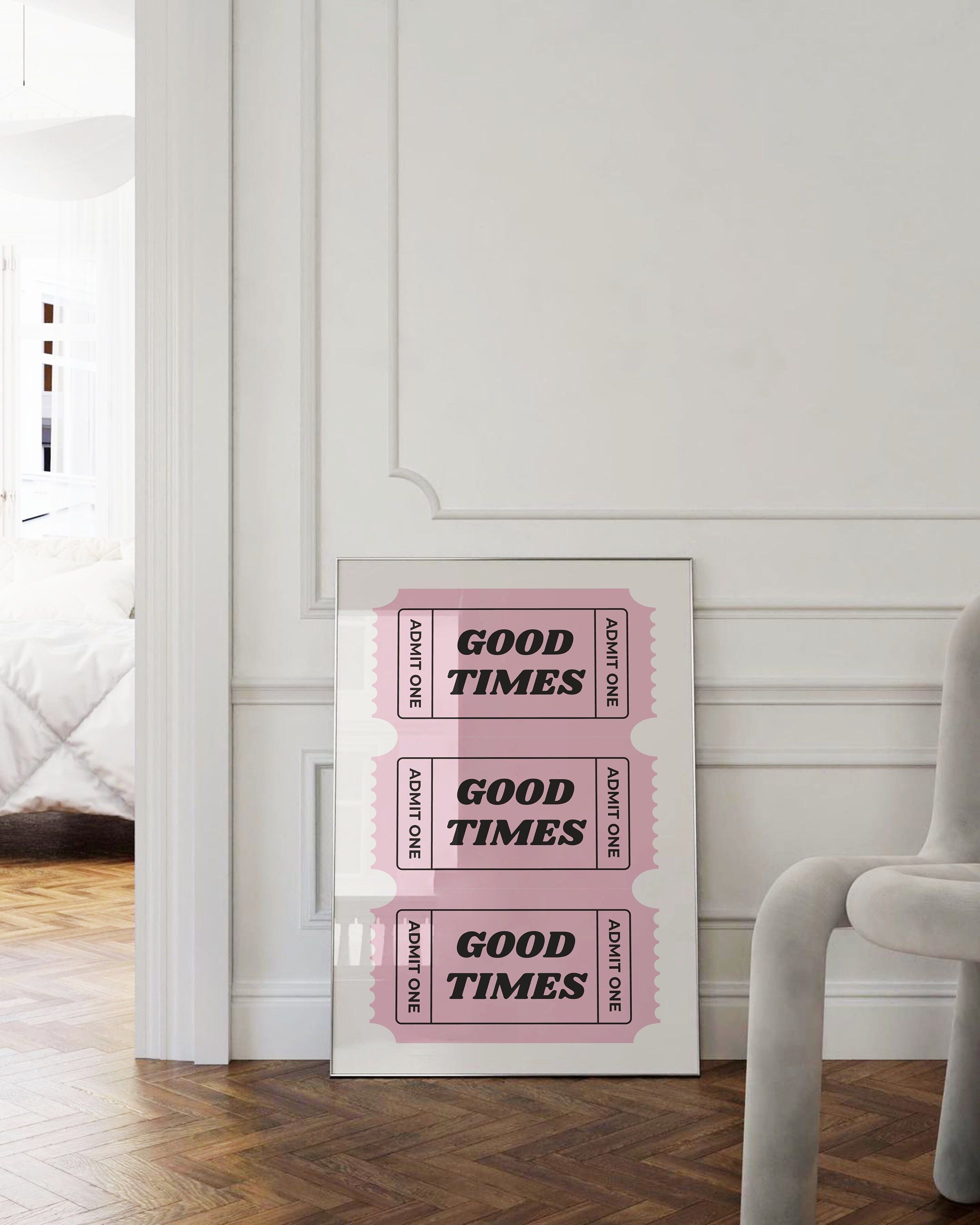 Good Times Ticket Print Trendy Printable Art, Retro Poster Bar Cart Art ...