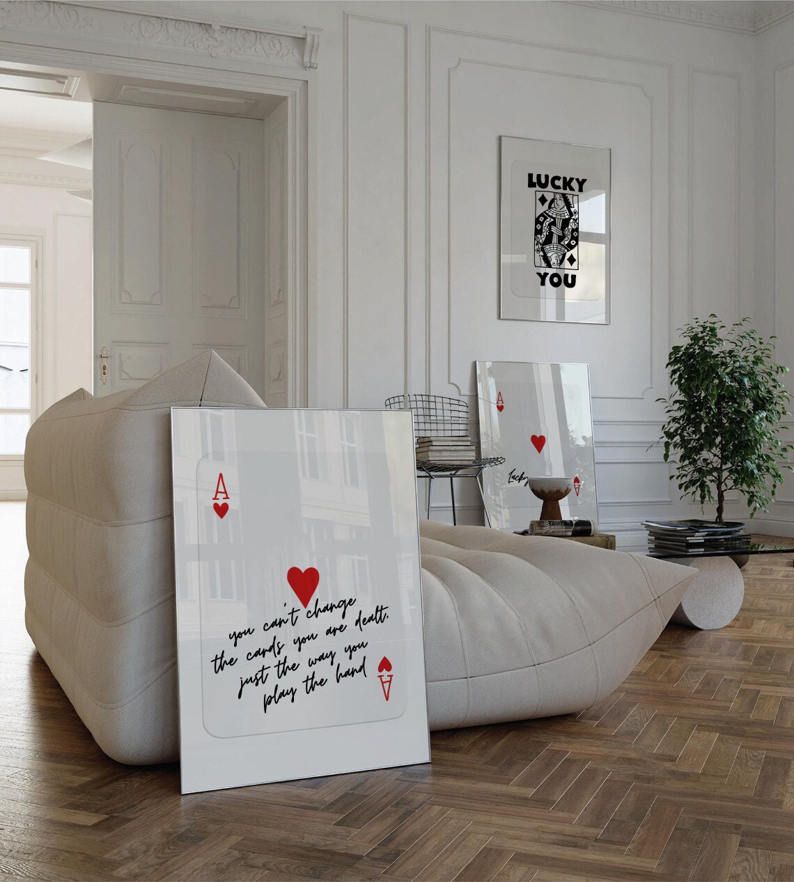 Red Ace of Hearts Printable Trendy Retro Wall Art, Inspirational Poster ...