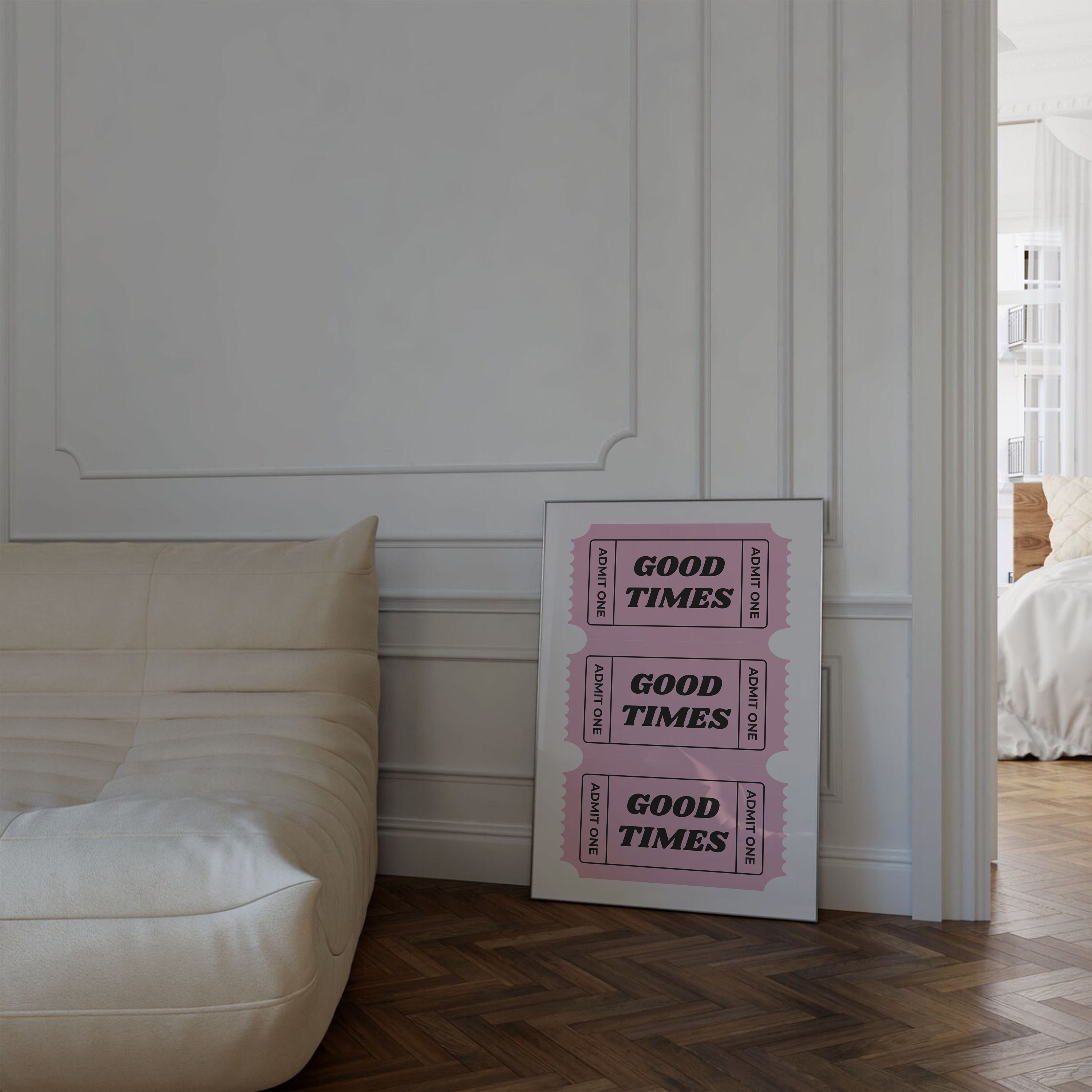 Good Times Ticket Print Trendy Printable Art, Retro Poster Bar Cart Art ...