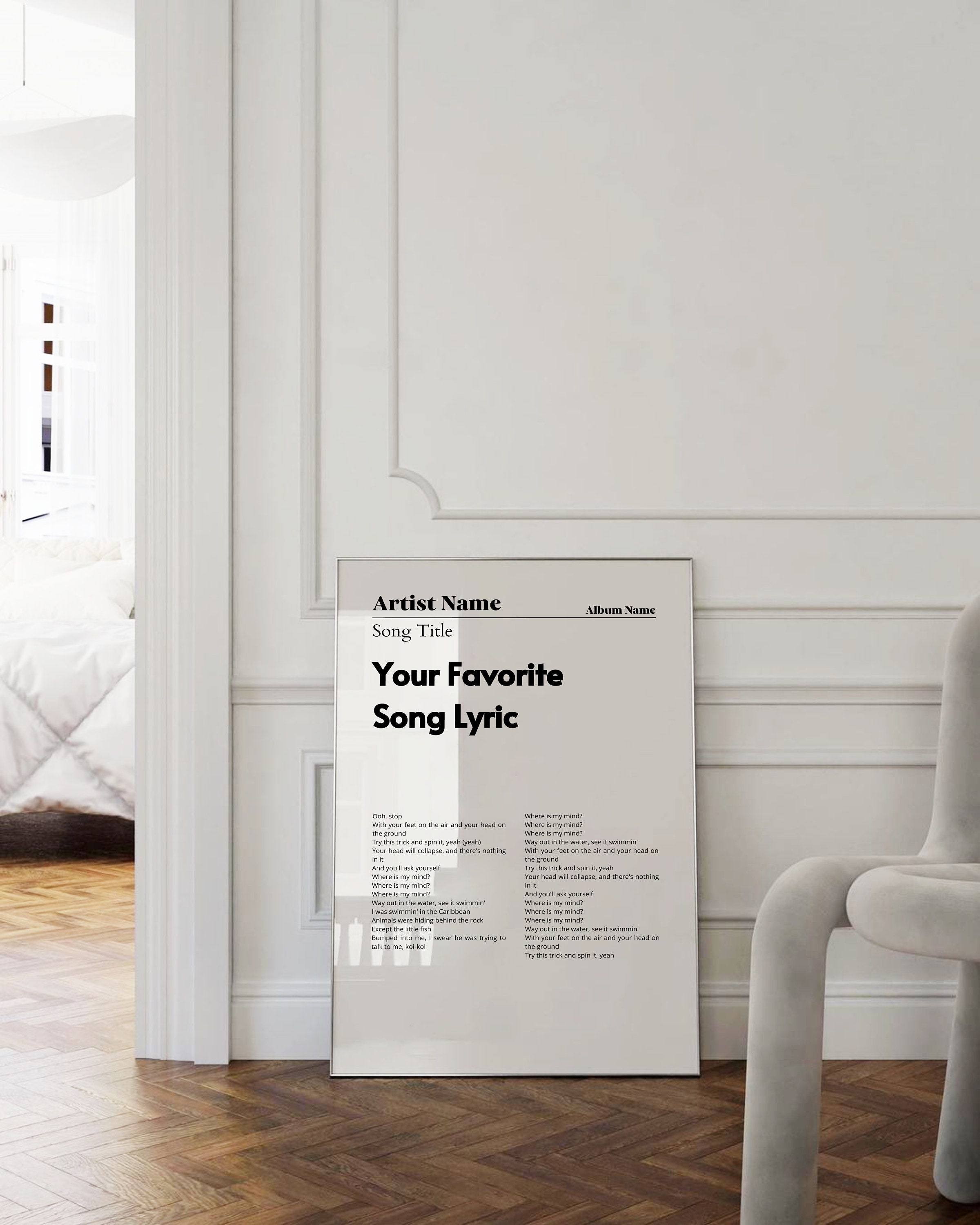 Custom Song Lyrics Poster Printable Lyric Poster Song Lyric Wall Art ...