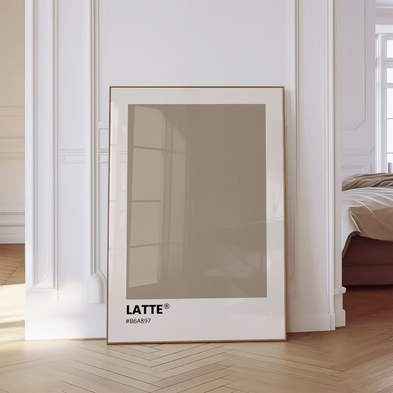 Latte Brown Pantone Print | Pantone Color Wall Art, Trendy Wall Art ...
