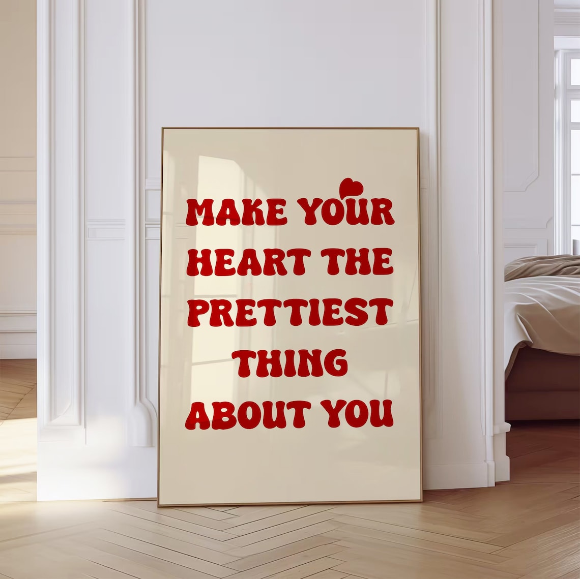Make Your Heart the Prettiest Thing About You Wall Art Red Dorm Room ...