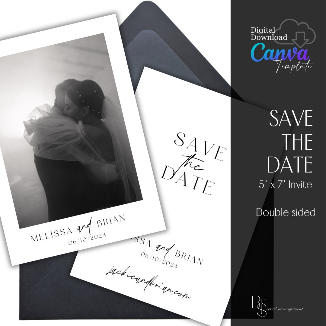 Save the Date Template Double Sided 5 X 7 Edit via - Etsy