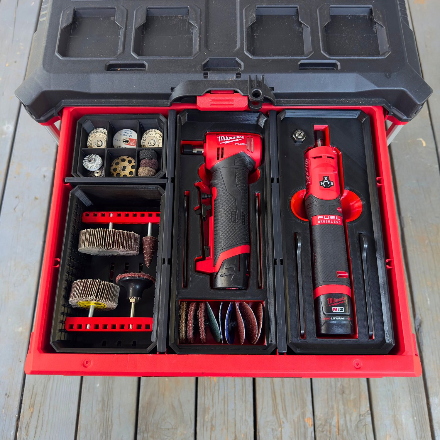 M12 Die Grinders Ultimate Organization Inserts Kit Milwaukee PACKOUT 2 drawer Etsy UK