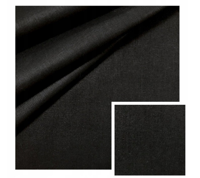 Premium Black Cotton Fabric Perfect for Sewing and Crafting Custom-cut ...