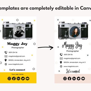 Canva Editable Business Cards Photographer. Business Card Bundle ...