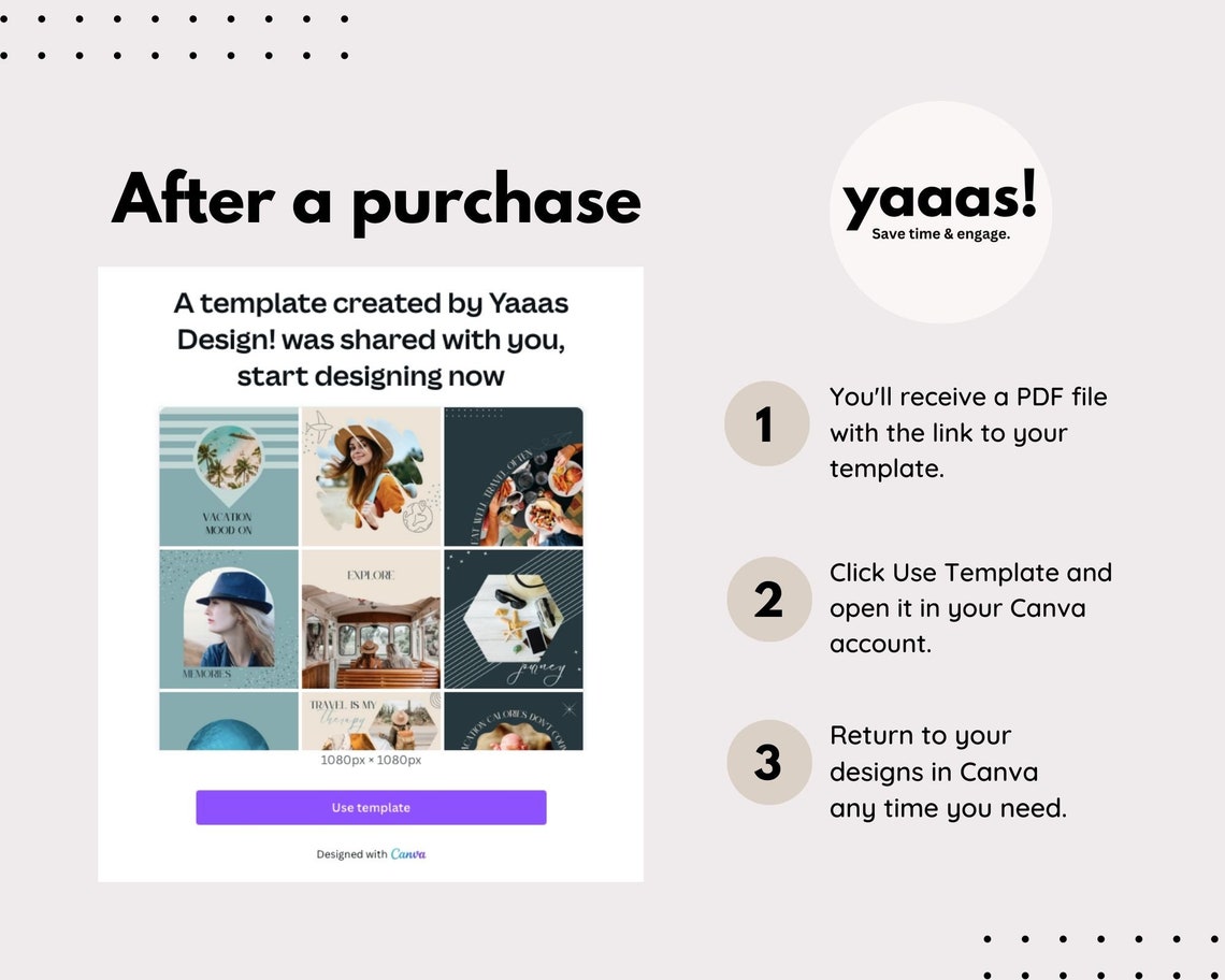 Travel Instagram Template for a Travel Blogger or Agent Canva Editable ...