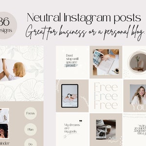 Neutral Instagram Templates Instagram Feed Blogger Template - Etsy
