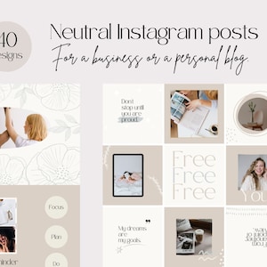 Neutral Instagram Templates, Instagram Feed Blogger Template, Minimal ...