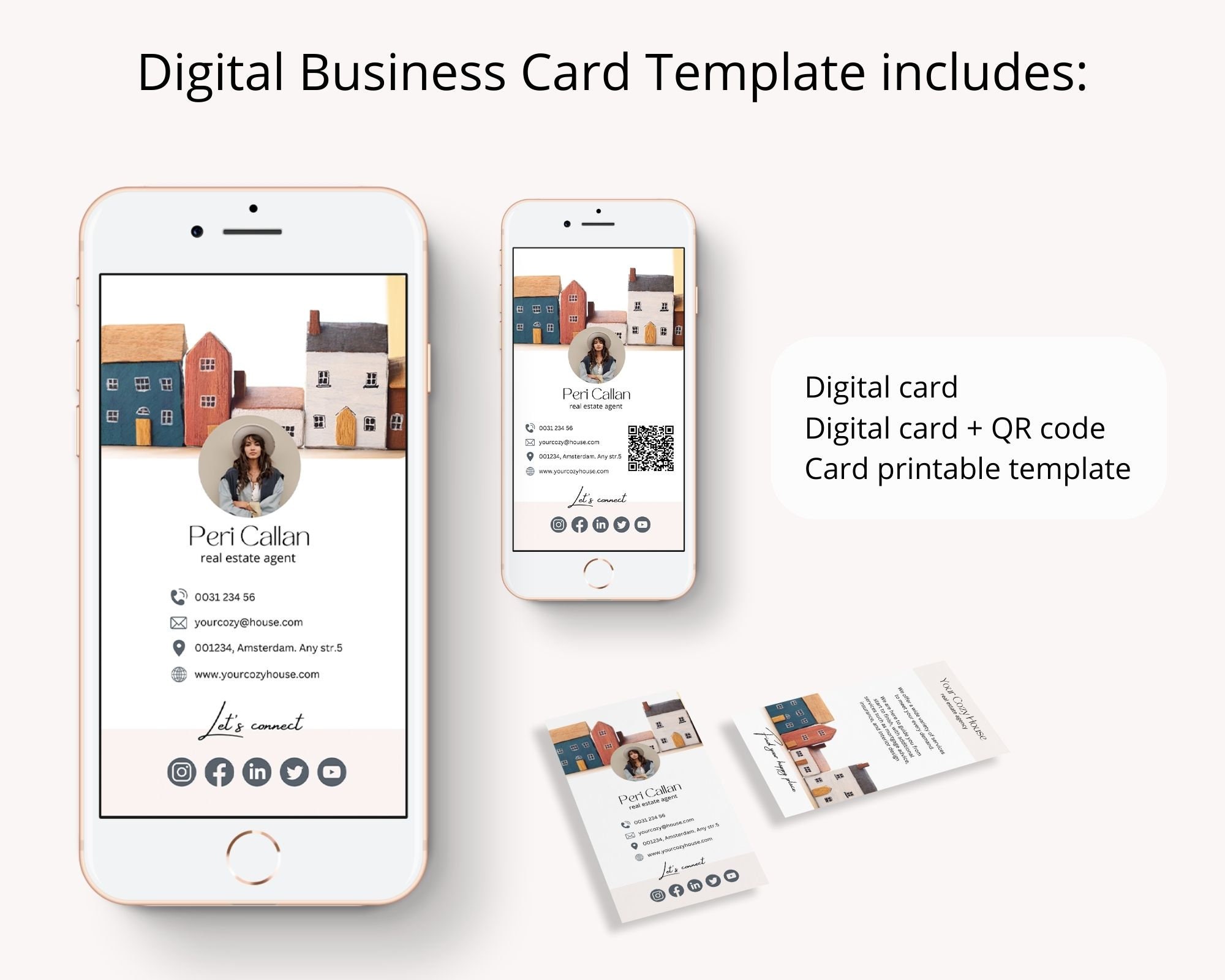 Digital Business Card Canva Template Real Estate Business Realtor ...