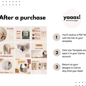 50 Boho Instagram Posts Templates Canva, Retro Instagram Posts for ...