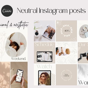 Neutral Instagram Templates Instagram Feed Blogger Template - Etsy