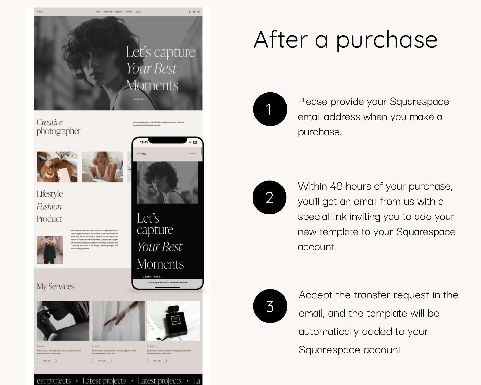 Squarespace 7.1 Template Photographer, Artist, Designer- Includes ...