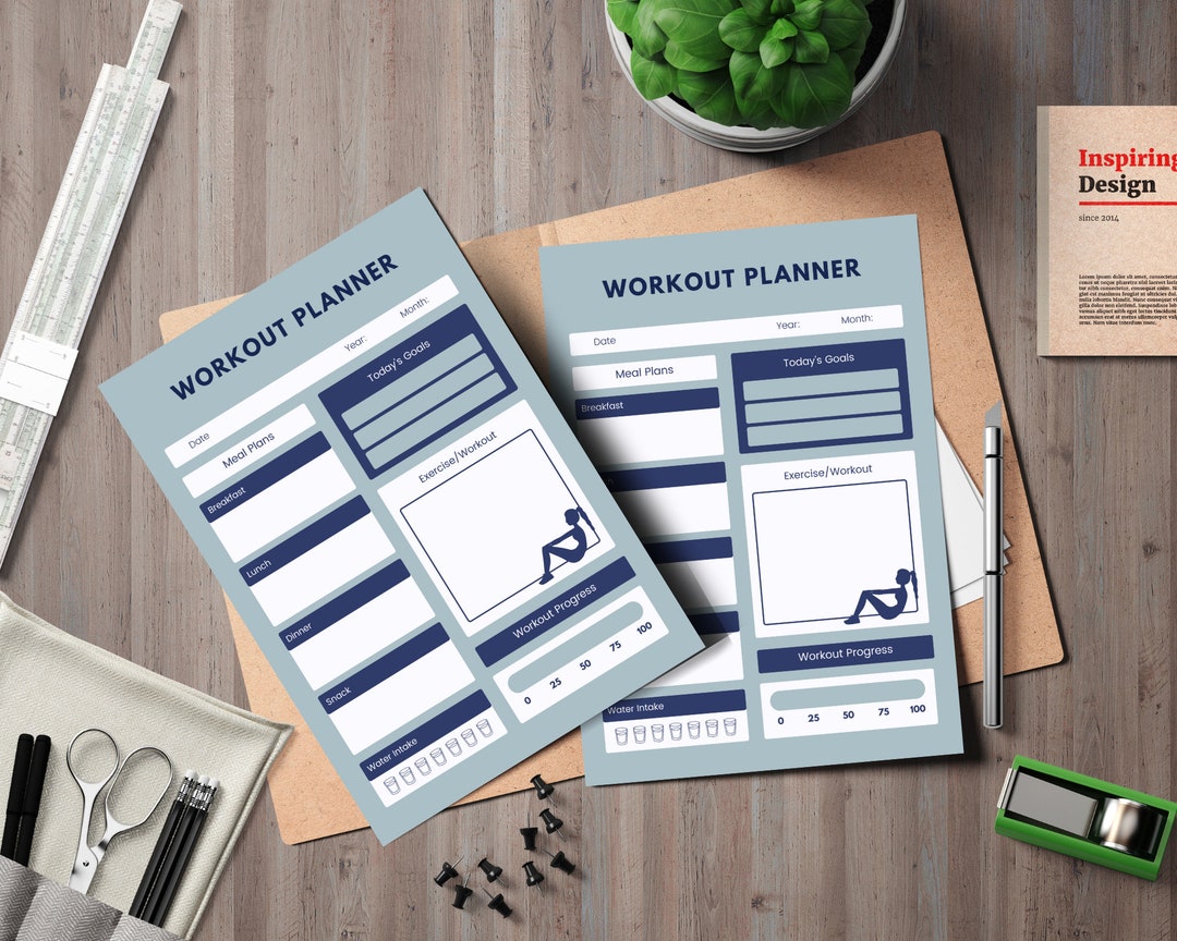 Workout and Meal Planner - Etsy