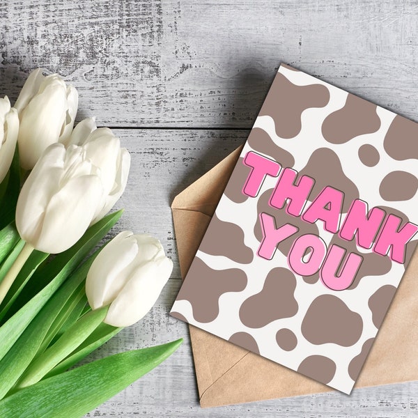 Cow Thank You Card - Etsy