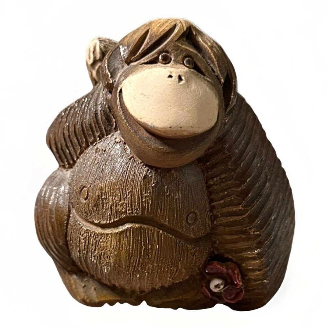 Artesania Rinconada Tricky Orangutan Figurine Signed Uruguay Clay ...