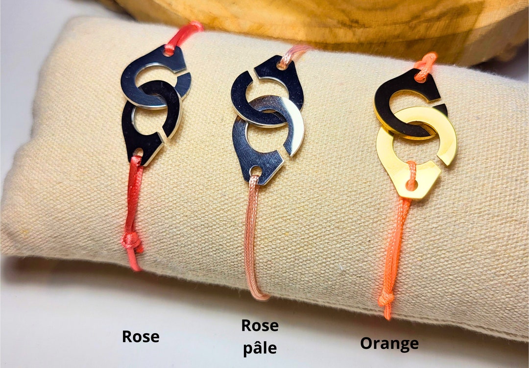 Stainless Steel Handcuff Bracelet on Thin Cord - Etsy