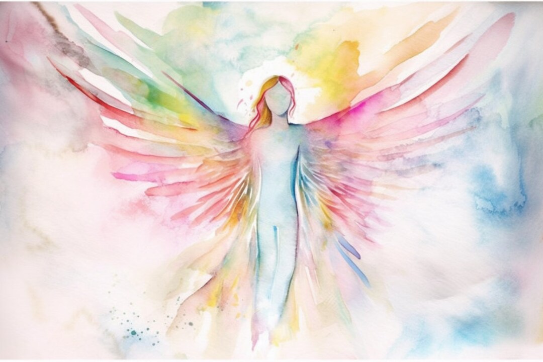 Canvas 30 X 20 Cm Angel Watercolor Aurelia Angel Picture - Etsy
