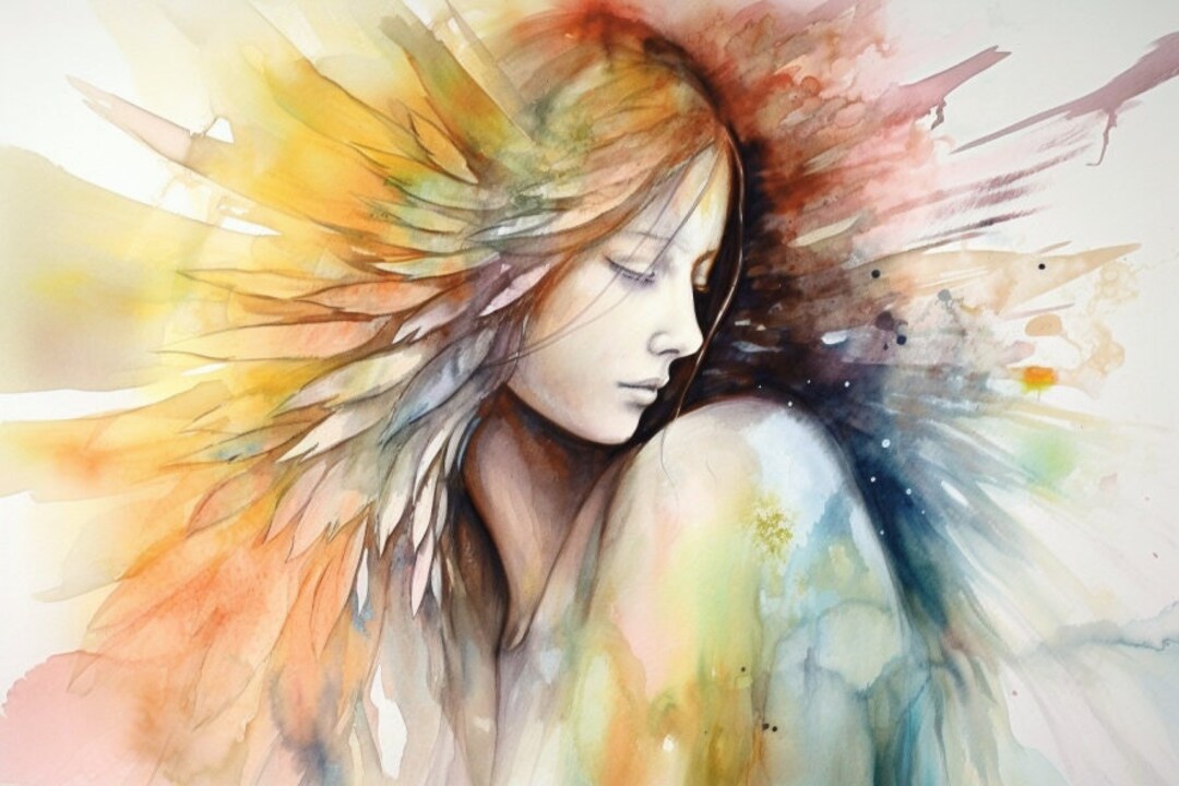 Spiritual Angel Watercolor Eva Angel Picture - for Download - for ...
