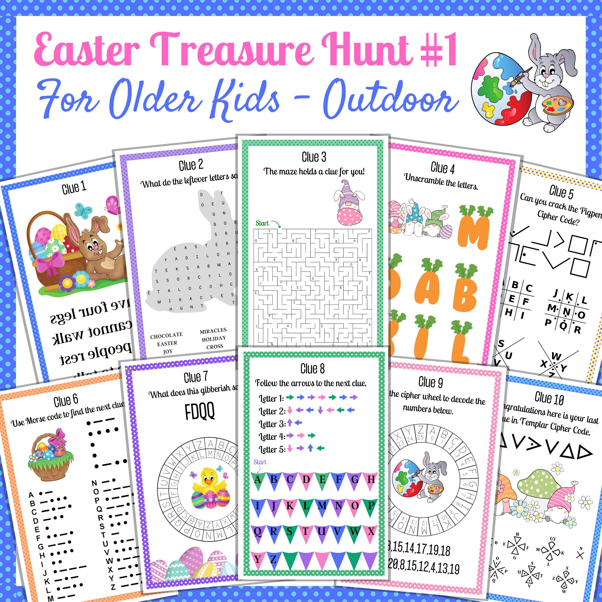 Easter Scavenger Hunt, Letter From the Easter Bunny, Outdoor Treasure ...
