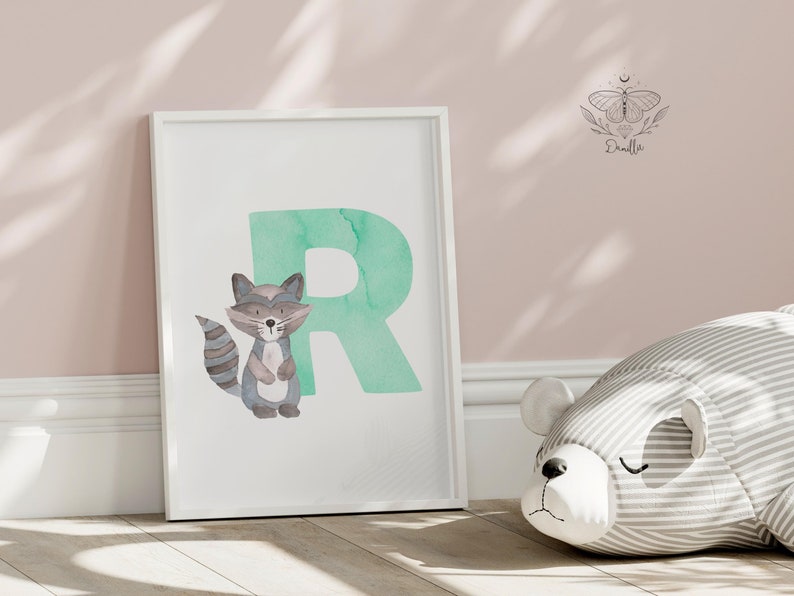 Watercolor Alphabet Letter R Art Beautiful Alphabet Print Pastel Wall ...