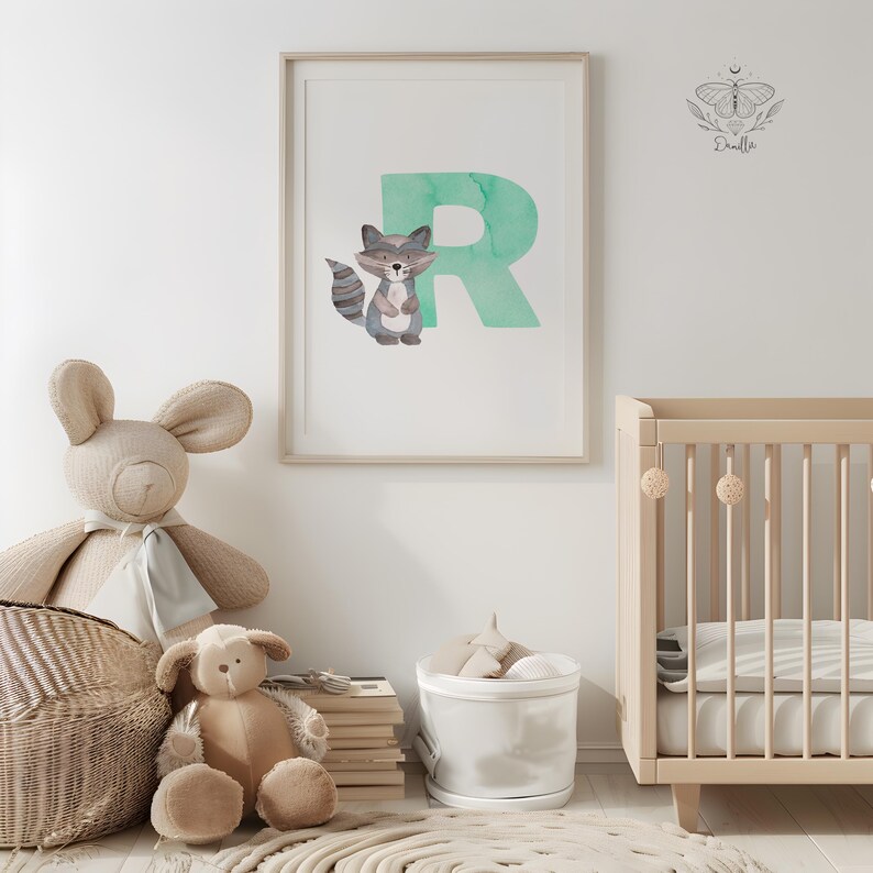 Watercolor Alphabet Letter R Art Beautiful Alphabet Print Pastel Wall ...