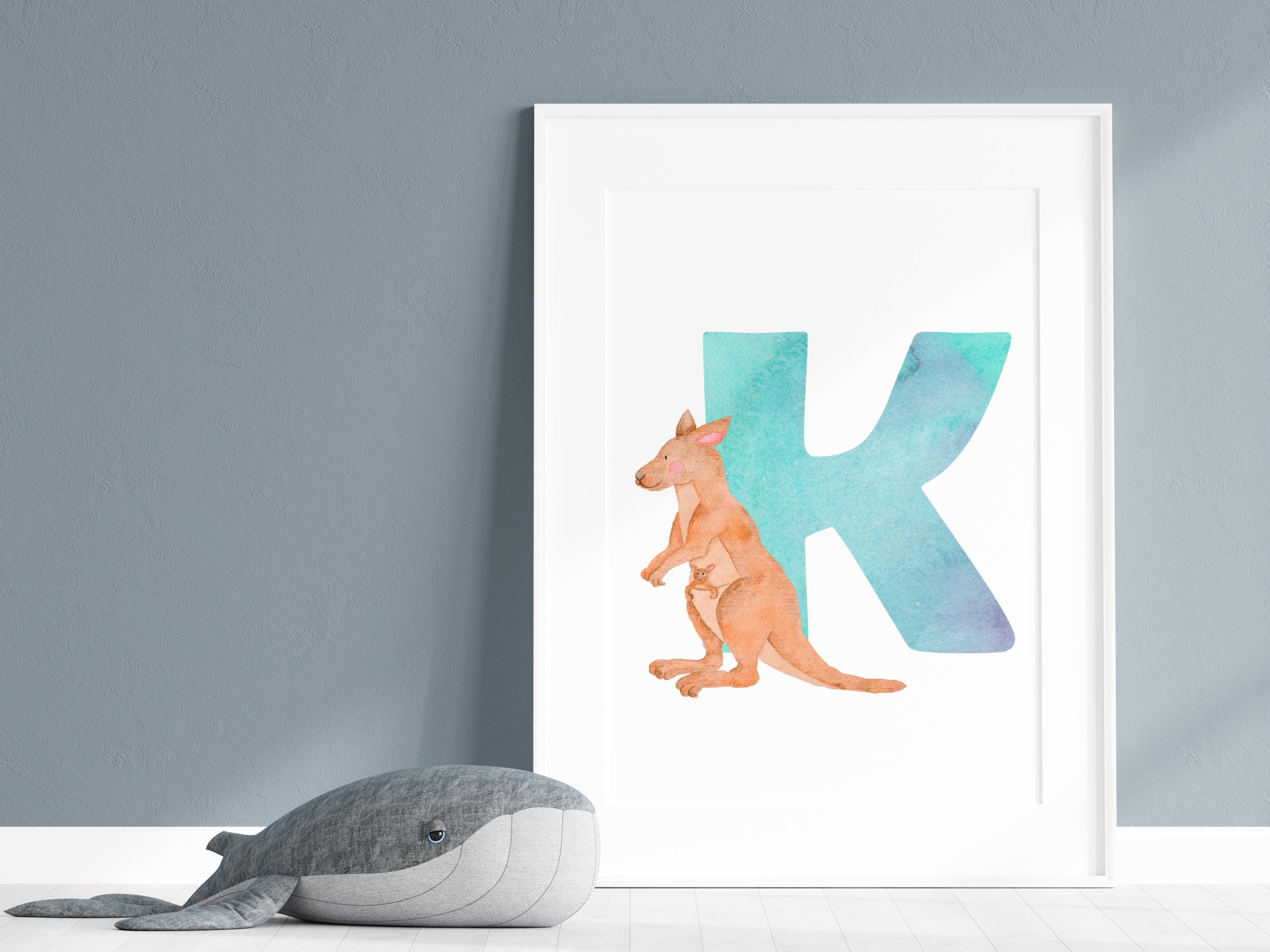 Watercolor Alphabet Letter K Art Beautiful Alphabet Print Pastel Wall ...
