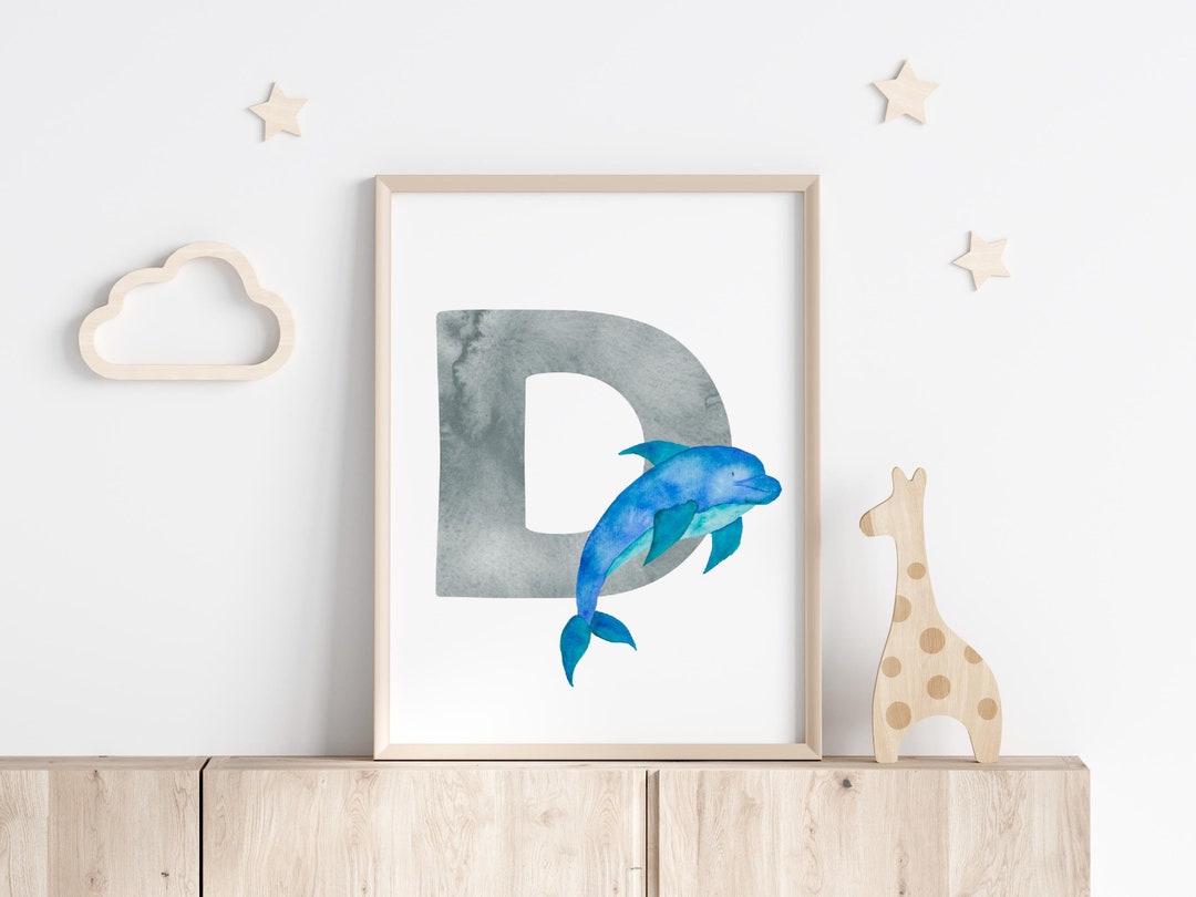 Watercolor Alphabet Letter D Art Beautiful Alphabet Print Pastel Wall ...