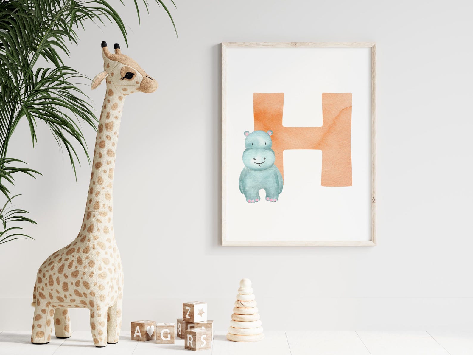 Watercolor Alphabet Letter H Art Beautiful Alphabet Print Pastel Wall ...