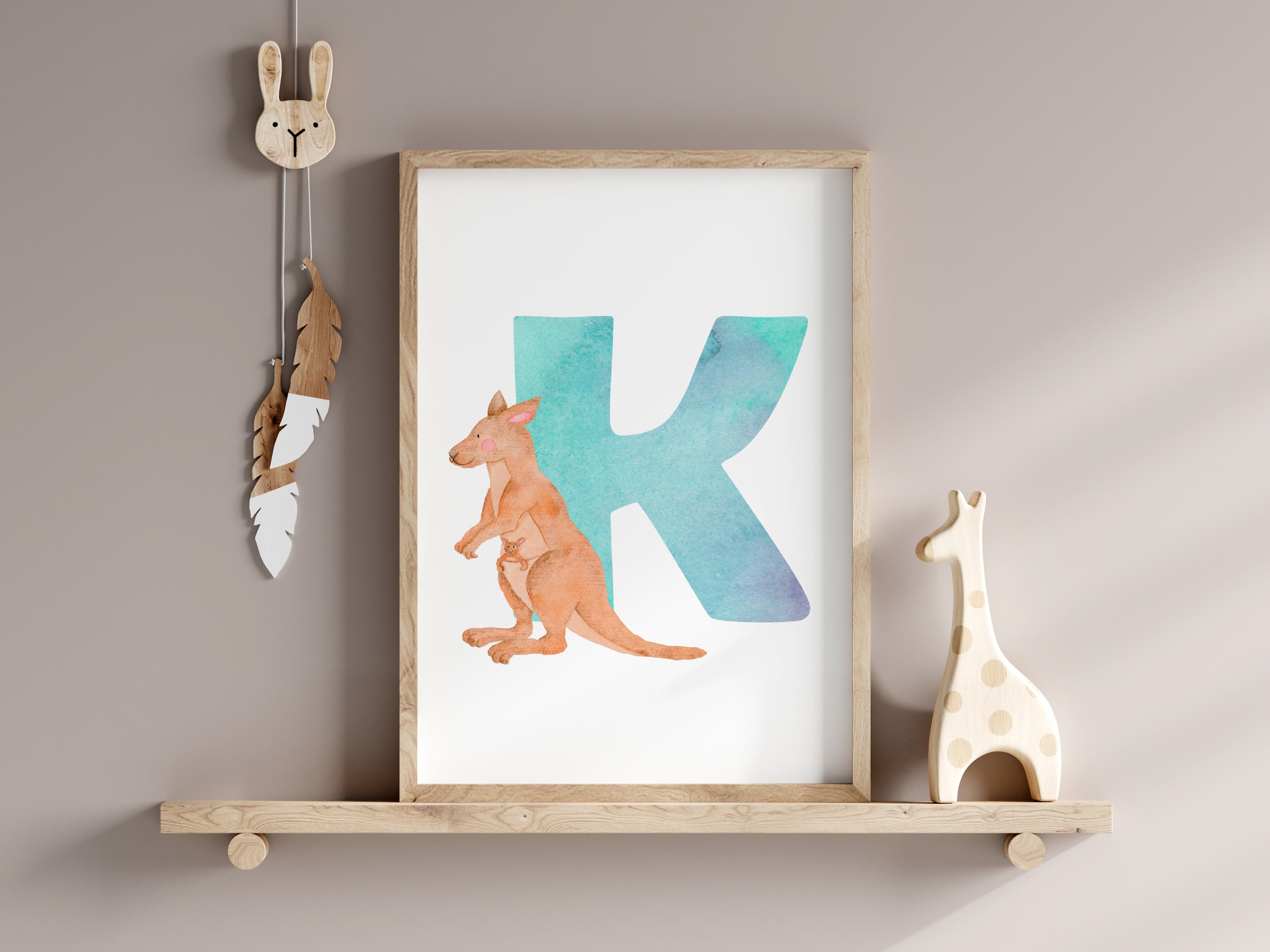Watercolor Alphabet Letter K Art Beautiful Alphabet Print Pastel Wall ...
