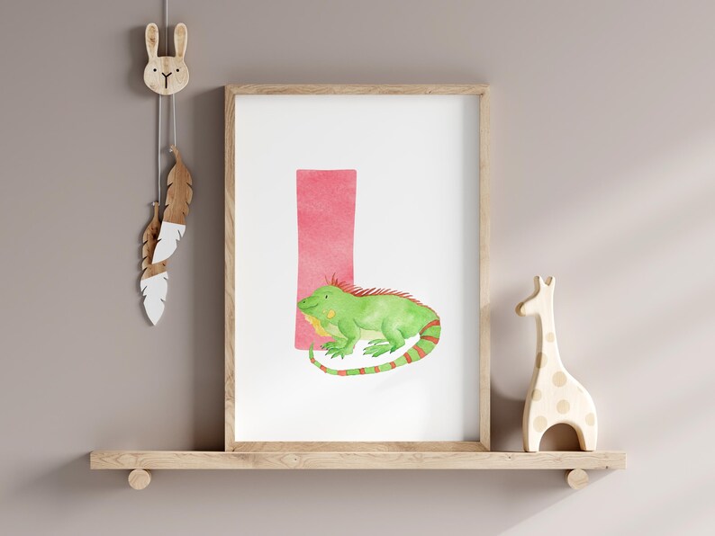 Watercolor Alphabet Letter I Art Beautiful Alphabet Print Pastel Wall ...