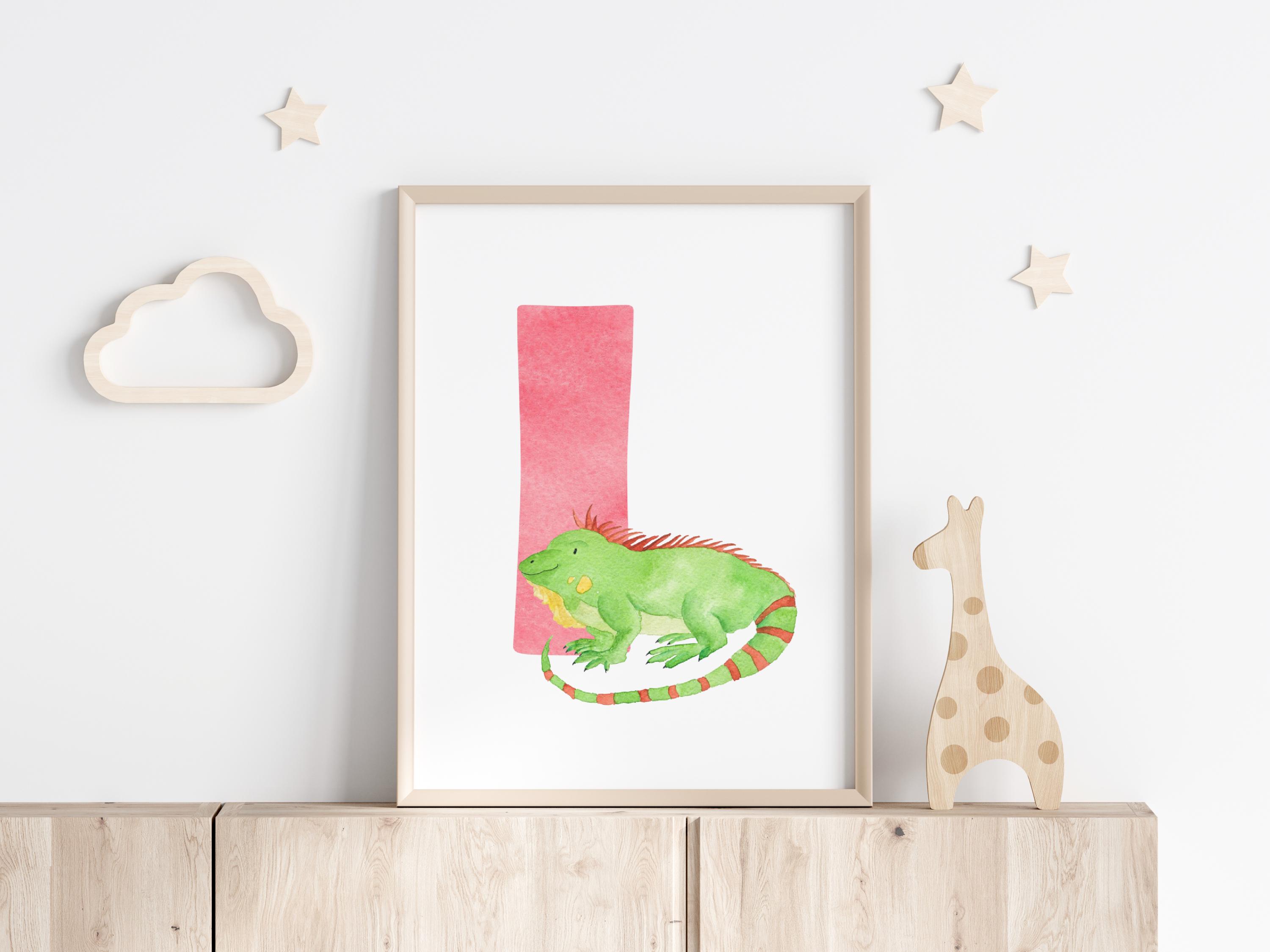 Watercolor Alphabet Letter I Art Beautiful Alphabet Print Pastel Wall ...