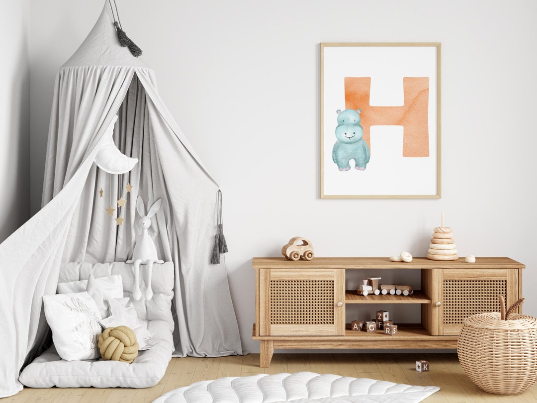 Watercolor Alphabet Letter H Art Beautiful Alphabet Print Pastel Wall ...