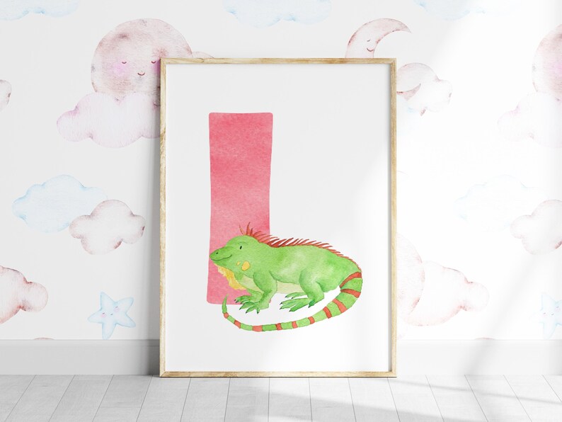 Watercolor Alphabet Letter I Art Beautiful Alphabet Print Pastel Wall ...