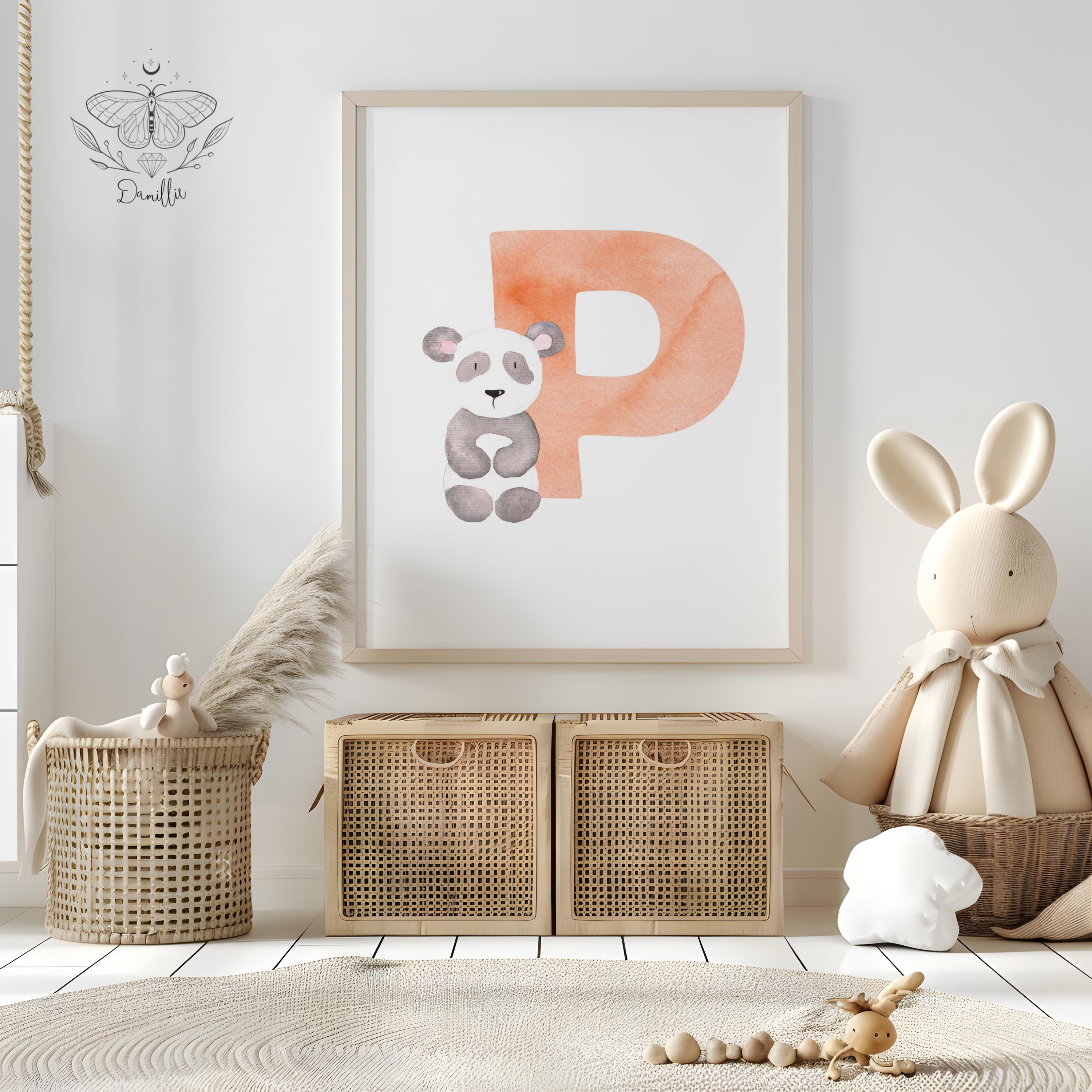 Watercolor Alphabet Letter P Art Beautiful Alphabet Print Pastel Wall ...