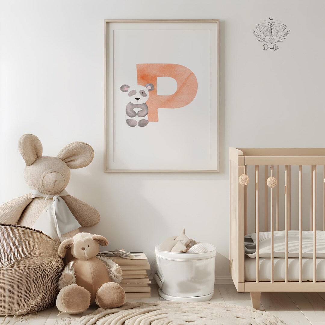 Watercolor Alphabet Letter P Art Beautiful Alphabet Print Pastel Wall ...