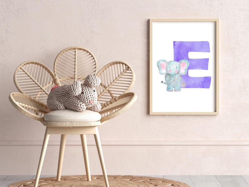 Watercolor Alphabet Letter E Art Beautiful Alphabet Print Pastel Wall ...