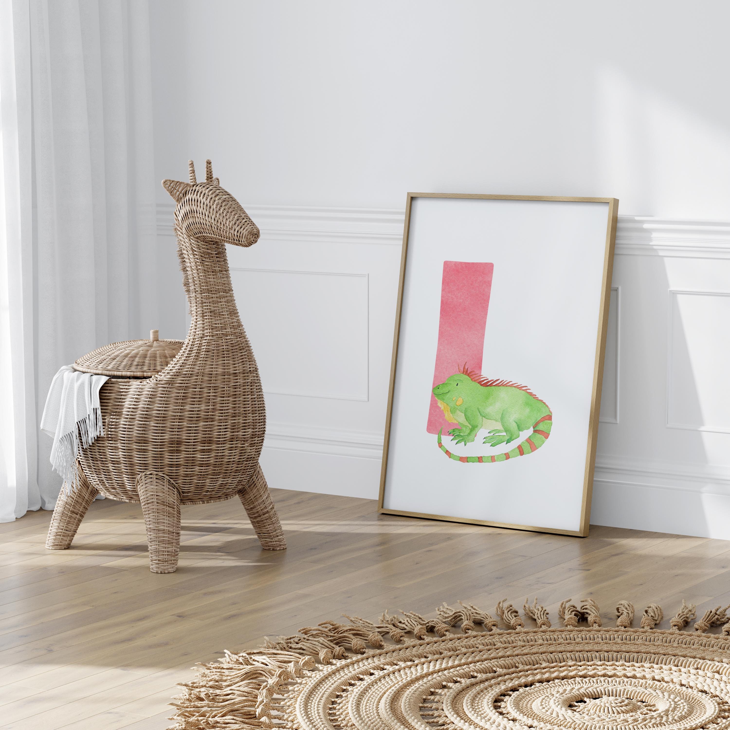 Watercolor Alphabet Letter I Art Beautiful Alphabet Print Pastel Wall ...