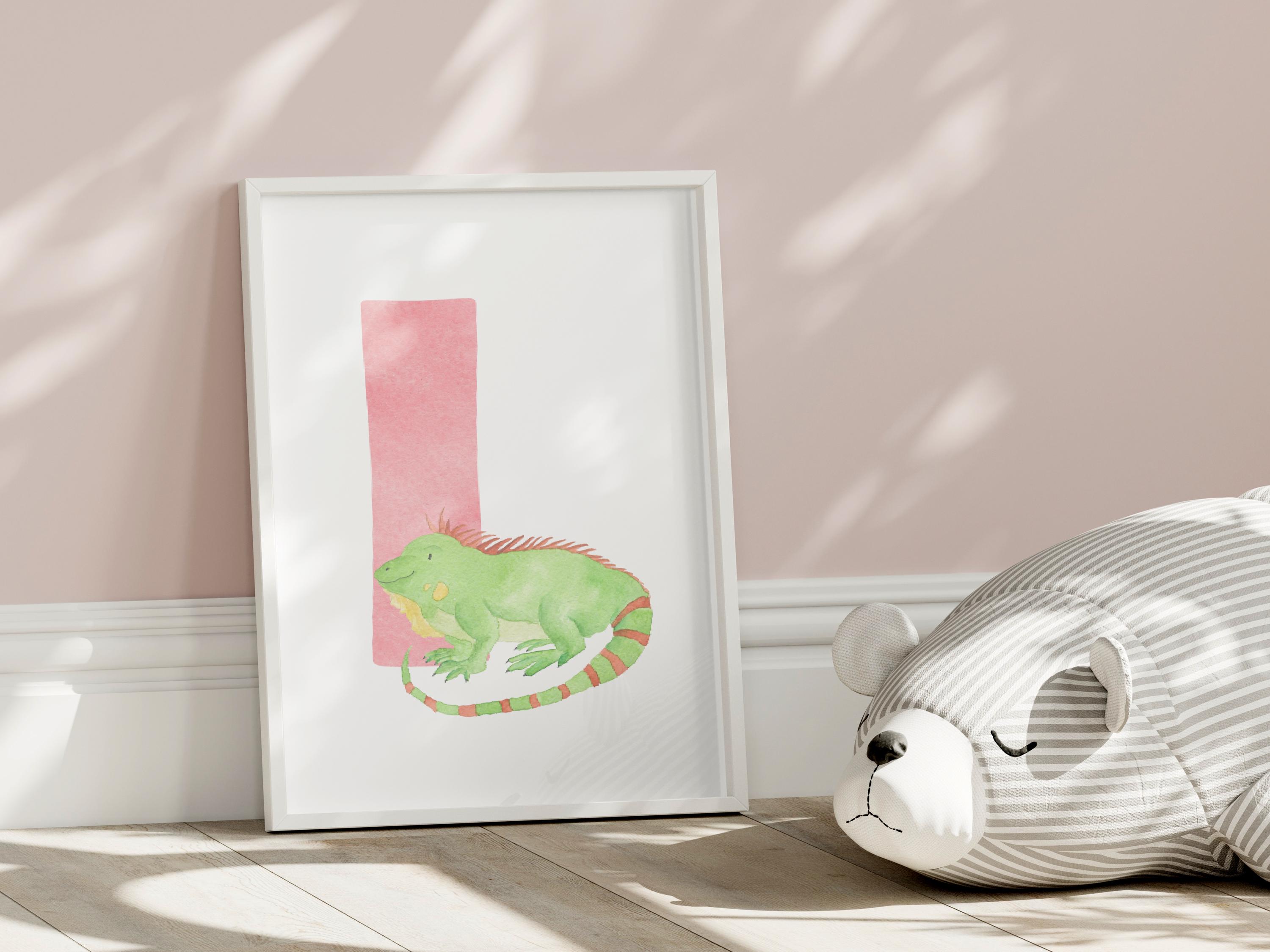 Watercolor Alphabet Letter I Art Beautiful Alphabet Print Pastel Wall ...