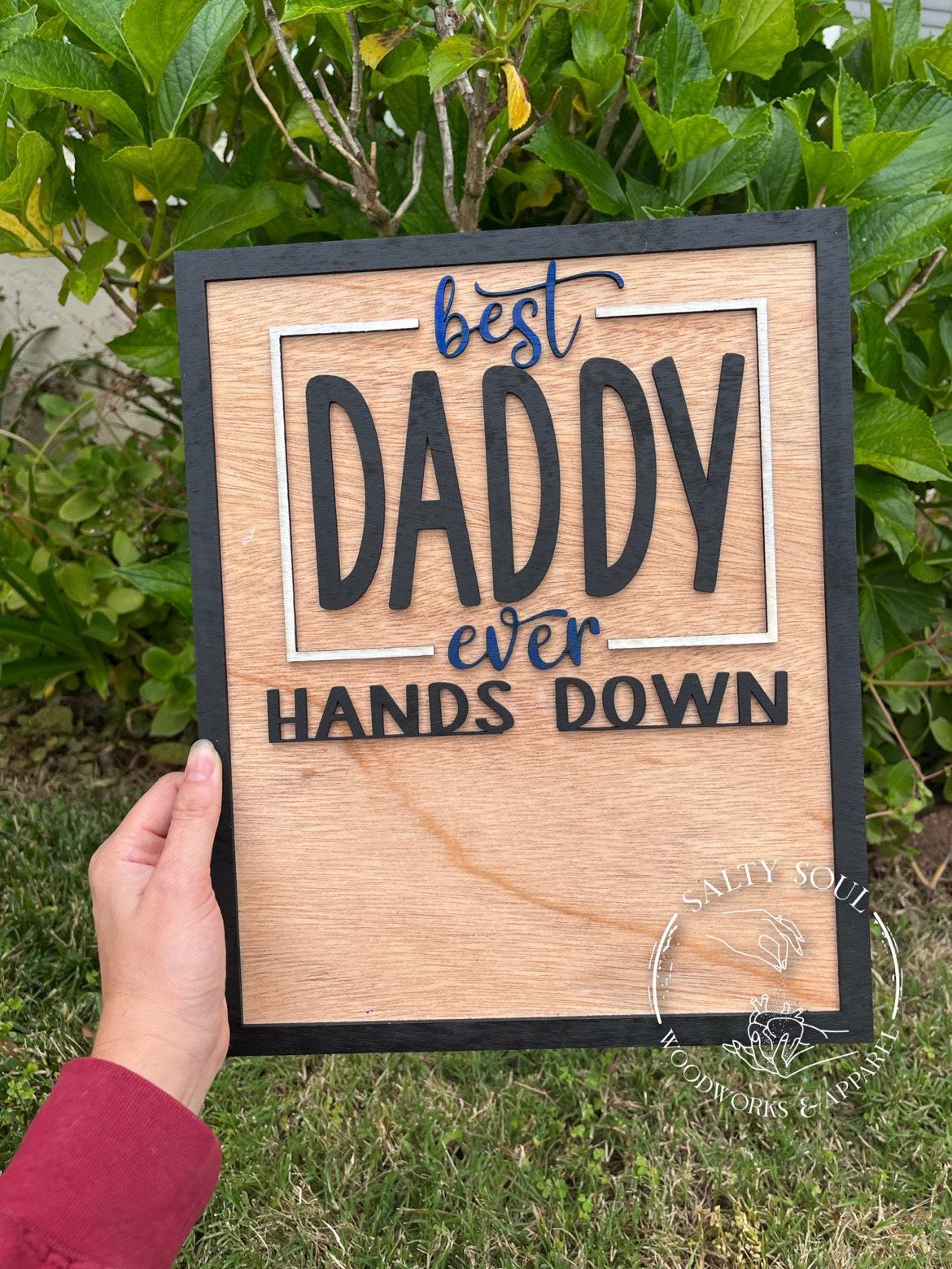 Best Daddy Ever Hands Down - Father’s Day Customizable Sign - Etsy