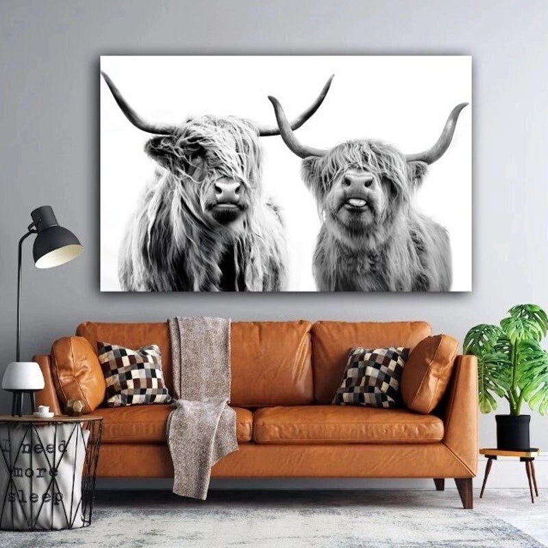 Highland Cow Wall Art - Etsy