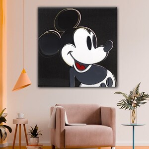 Mickey Mouse Square Pop Art, Canvas Wall Art Print, Mickey Mouse Decor ...