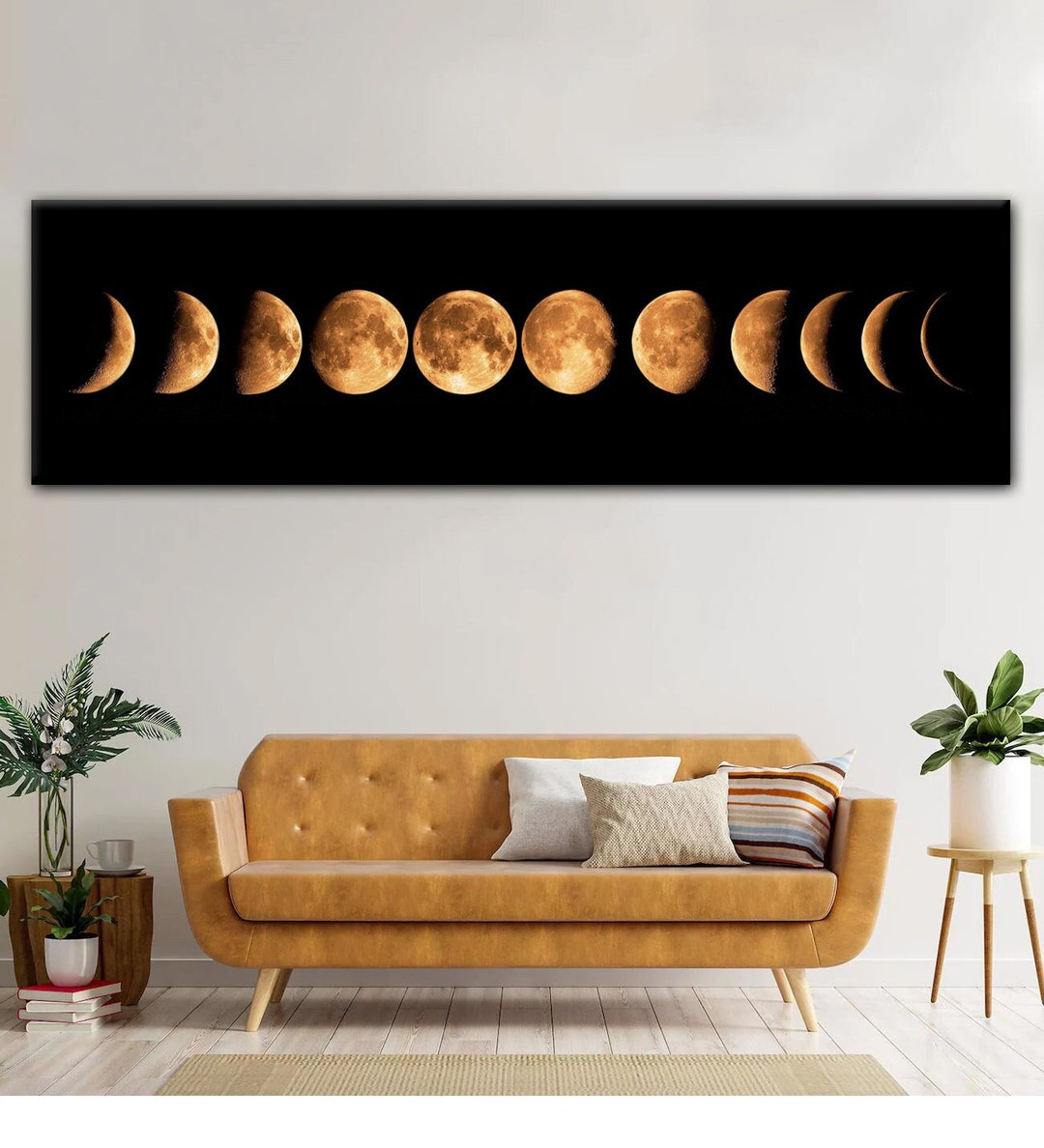 Moon Phases Canvas, Lunar Eclipse Canvas Art, Moon Phases Decor, Moon ...